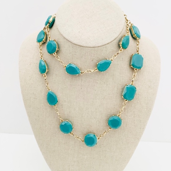 kate spade | Jewelry | Kate Spade Turquoise Faceted Jewel Necklace ...